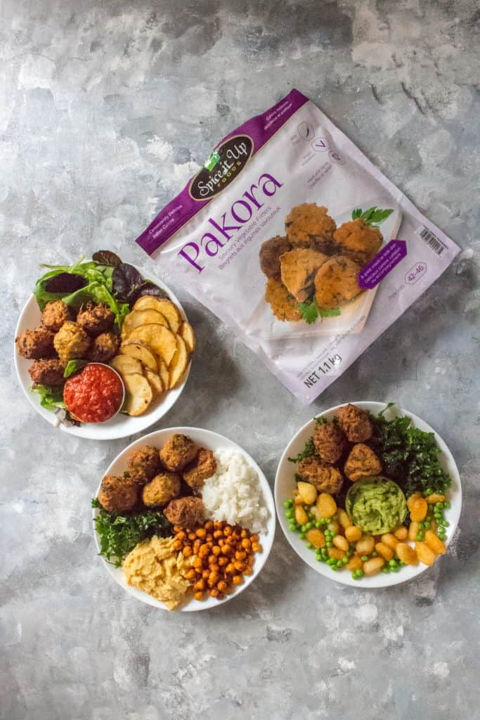 One Bag of Veggie Pakoras, Three Bowls - Carmy - Easy Healthy-ish Recipes