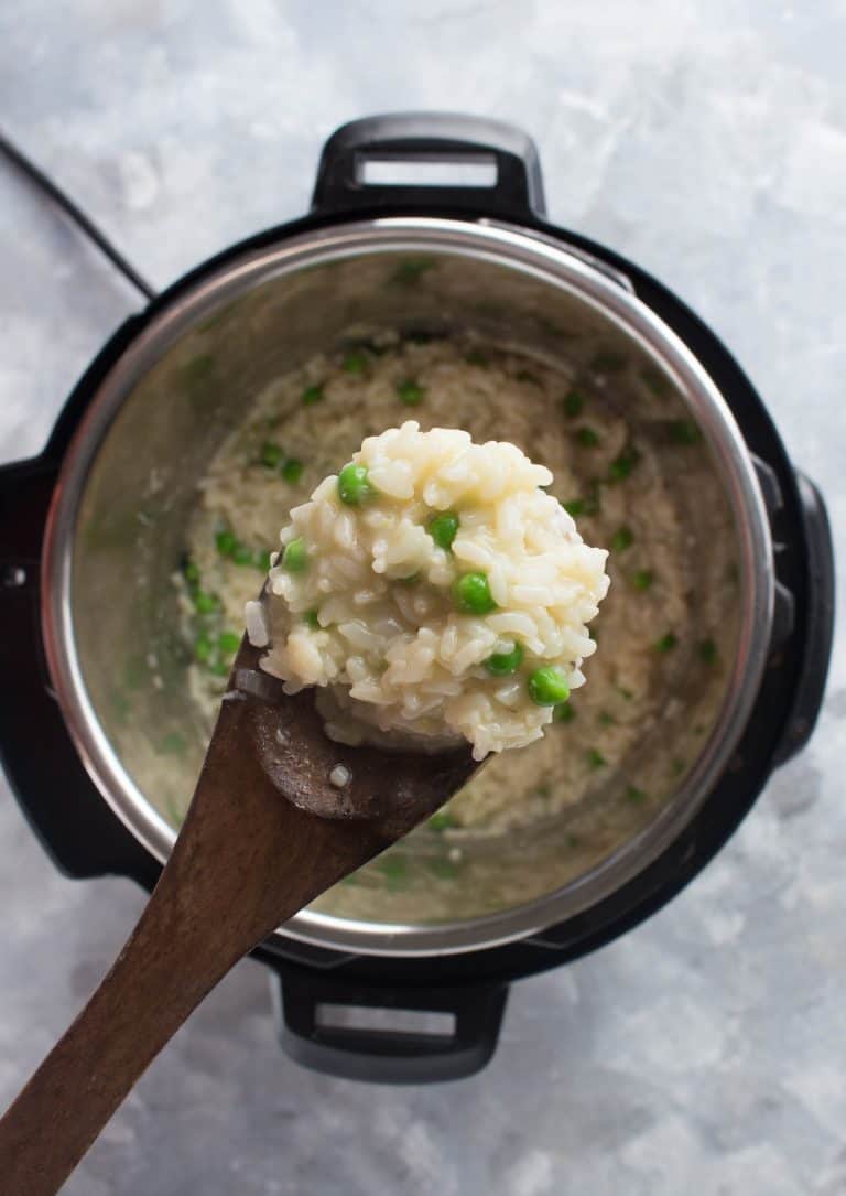 Instant Pot Lemon Pea Risotto - Carmy - Easy Healthy-ish Recipes