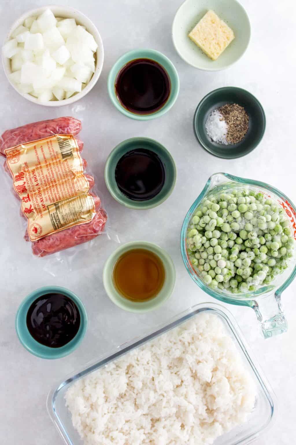 Chinese Sausage Fried Rice (Lap Cheong Fried Rice) - 腊肠炒饭