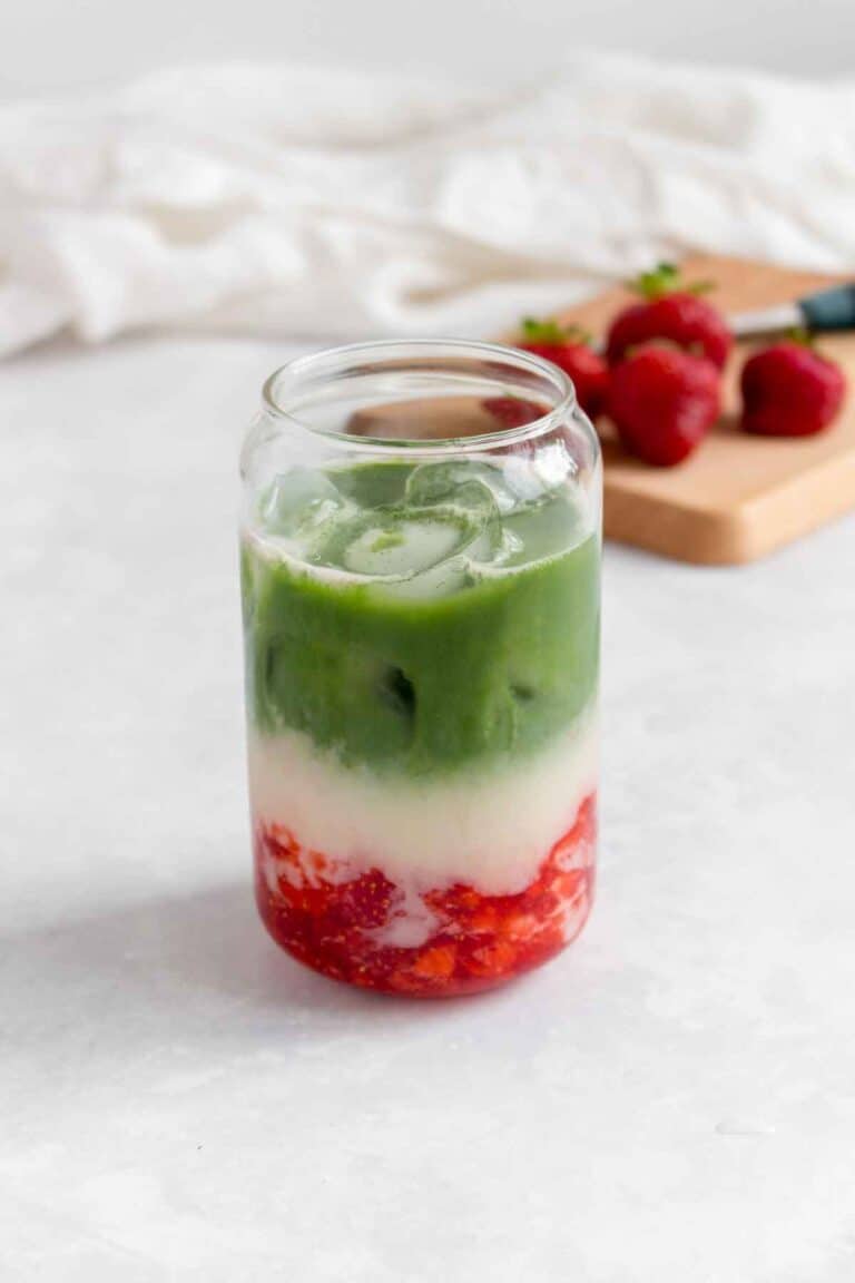 Strawberry Matcha Latte | Super Easy Layered Latte