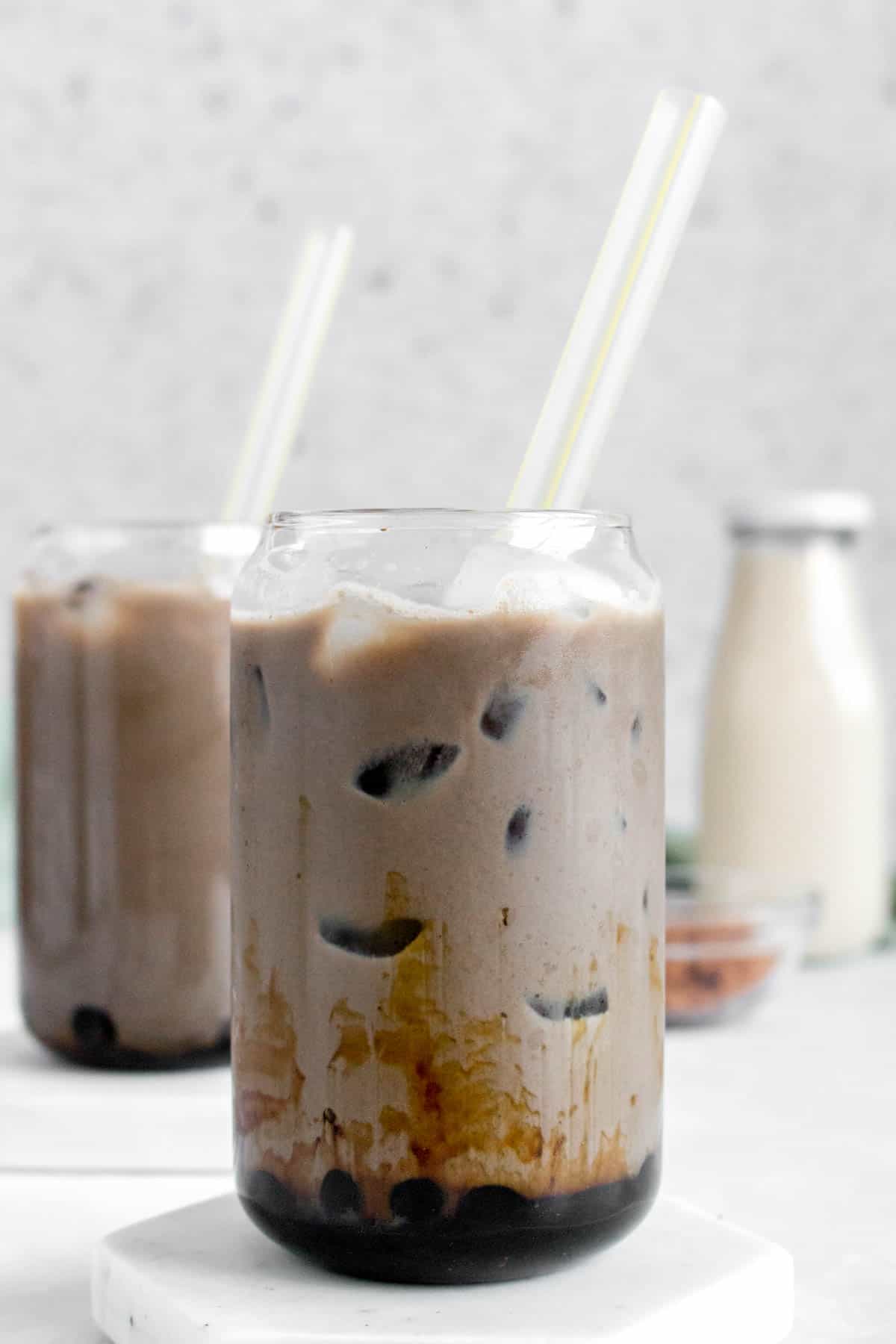 Hojicha Bubble Tea with Brown Sugar Syrup | How to Make Bubble Tea