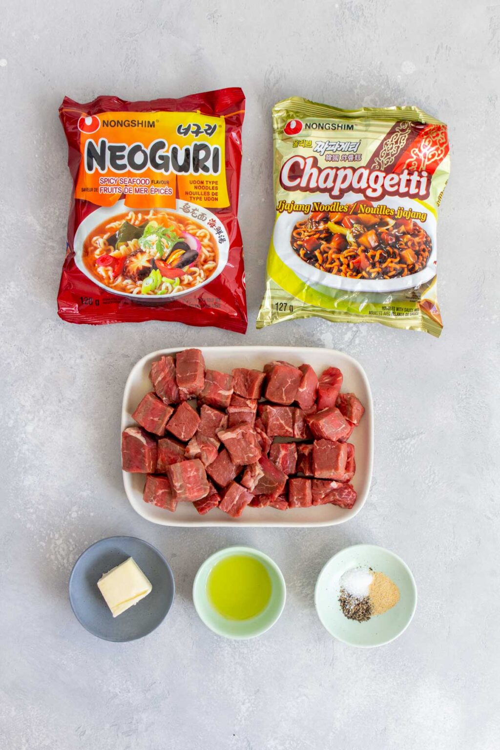 Jjapaguri with Steak (Ram-Don) - Carmy - Easy Healthy-ish Recipes