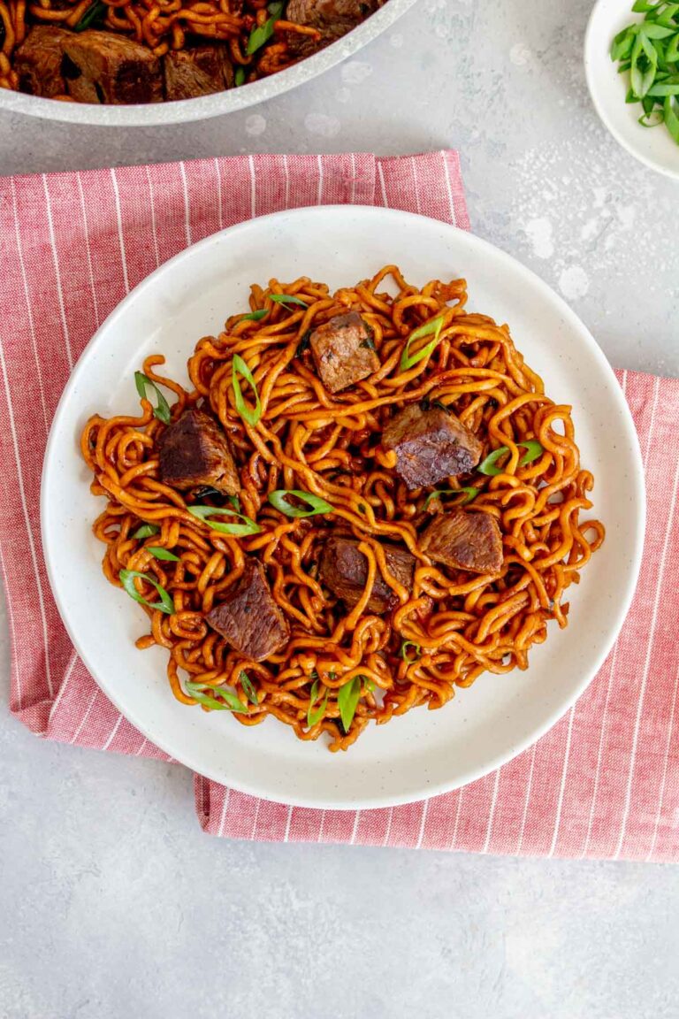 Jjapaguri with Steak (Ram-Don) - Carmy - Easy Healthy-ish Recipes