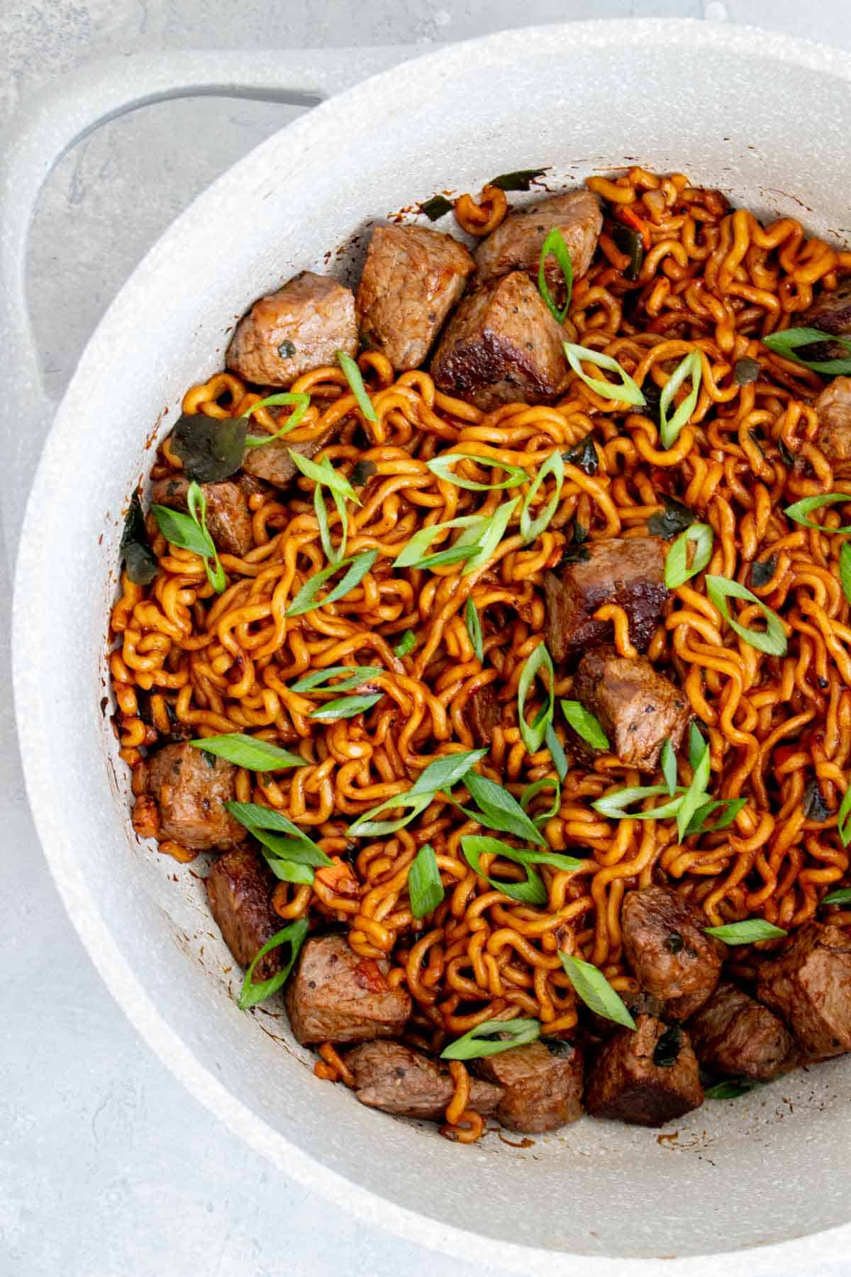 Jjapaguri with Steak (Ram-Don) - Carmy - Easy Healthy-ish Recipes