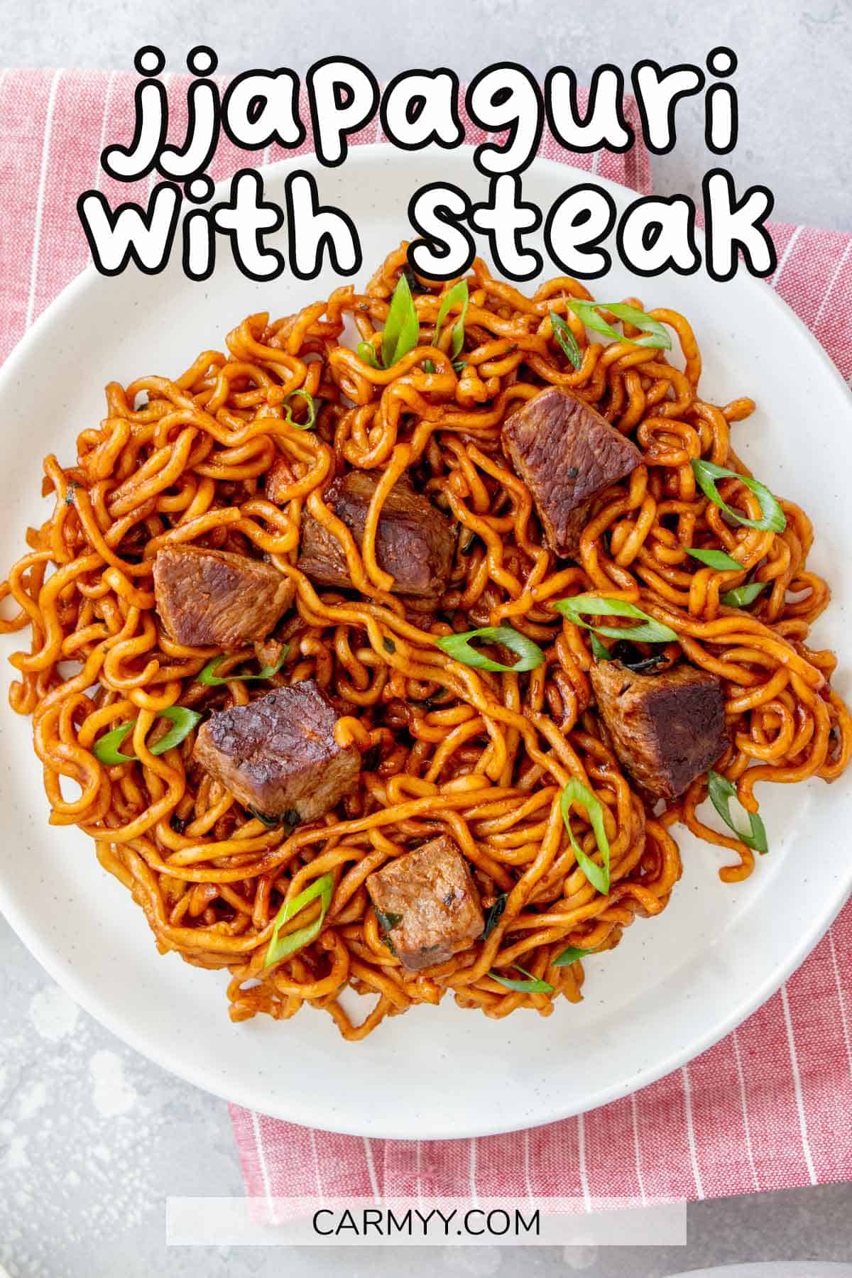 Jjapaguri with Steak (Ram-Don) - Carmy - Easy Healthy-ish Recipes