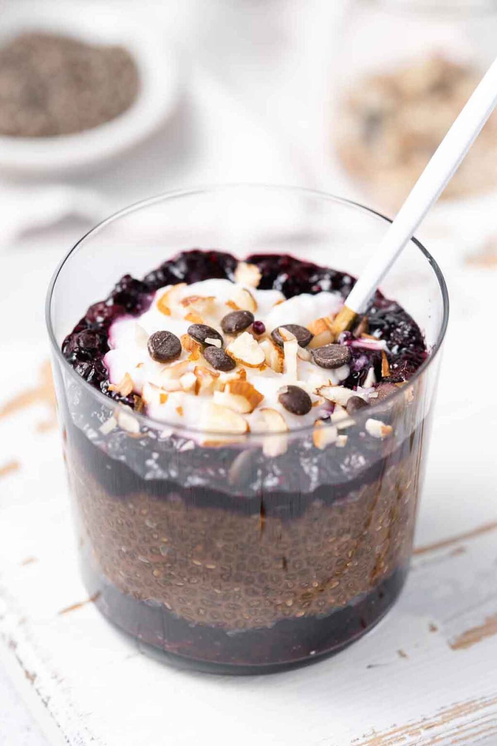 Chocolate Blueberry Chia Pudding - Carmy - Easy Healthy-ish Recipes