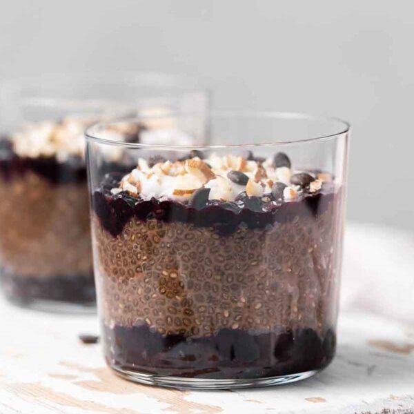 Chocolate Blueberry Chia Pudding - Carmy - Easy Healthy-ish Recipes