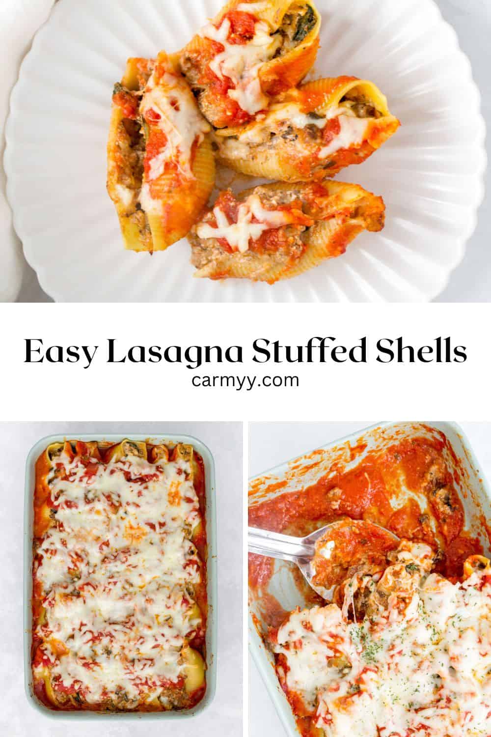 Easy Lasagna Stuffed Shells | Freezer Friendly Pasta Bake
