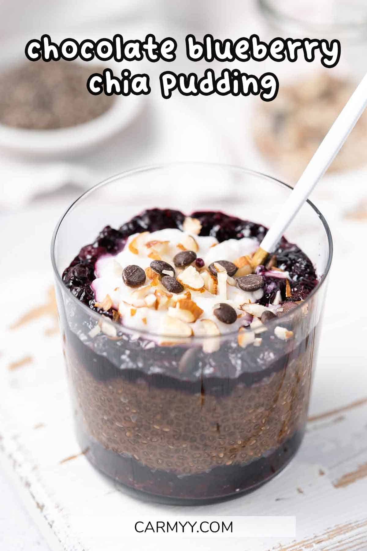 Chocolate Blueberry Chia Pudding - Carmy - Easy Healthy-ish Recipes