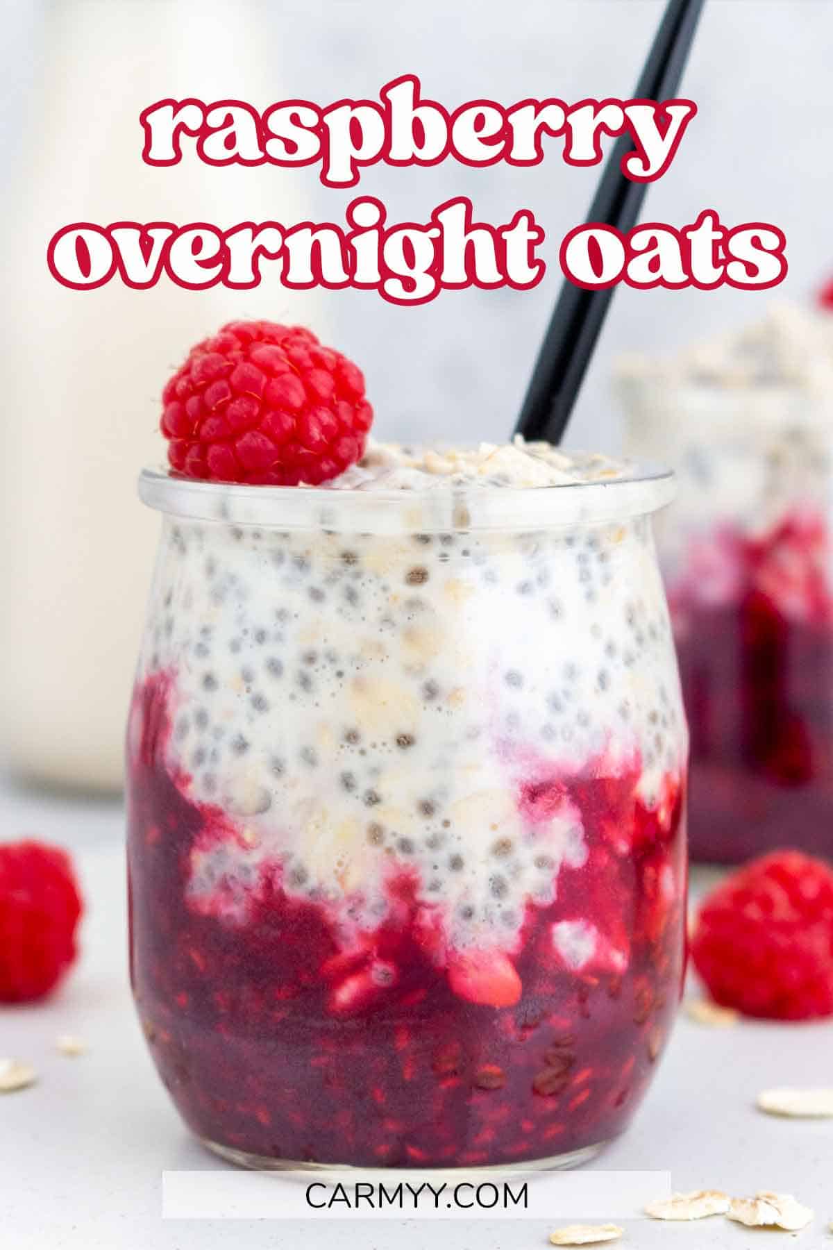 Raspberry Overnight Oats - Carmy - Easy Healthy-ish Recipes
