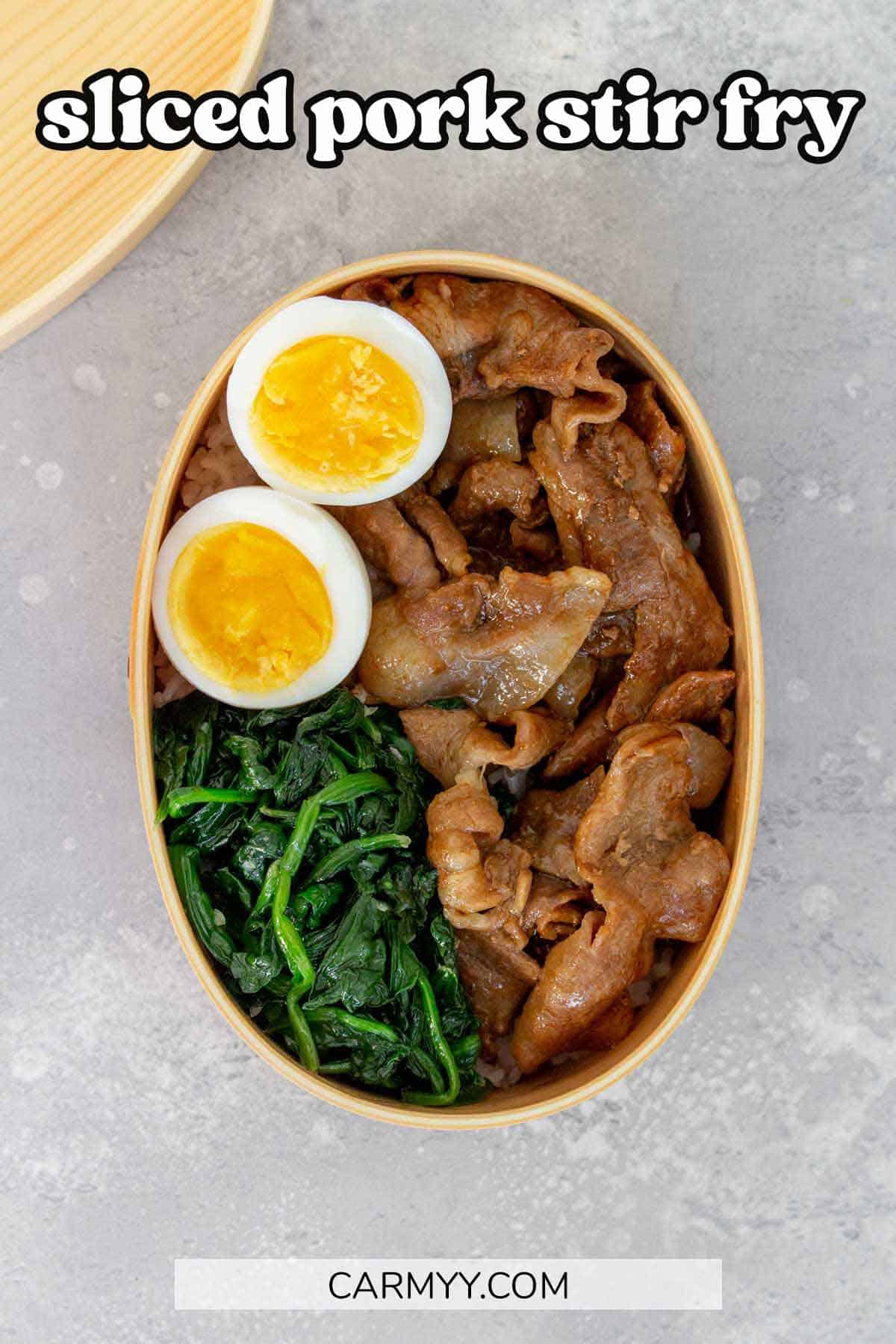 Sliced Pork Stir Fry (Bento) - Carmy - Easy Healthy-ish Recipes