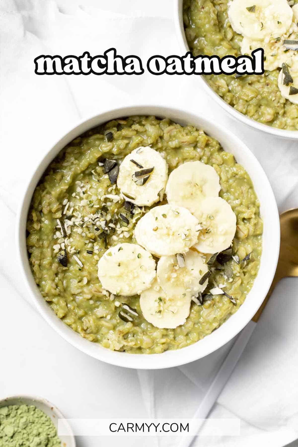 Matcha Oatmeal - Carmy - Easy Healthy-ish Recipes