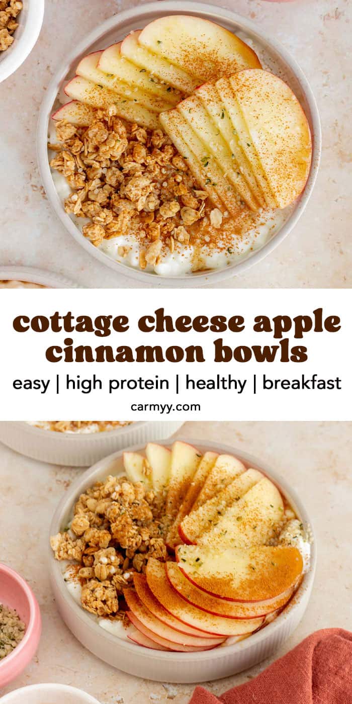 Cottage Cheese Apple Cinnamon Bowls - Carmy - Easy Healthy-ish Recipes